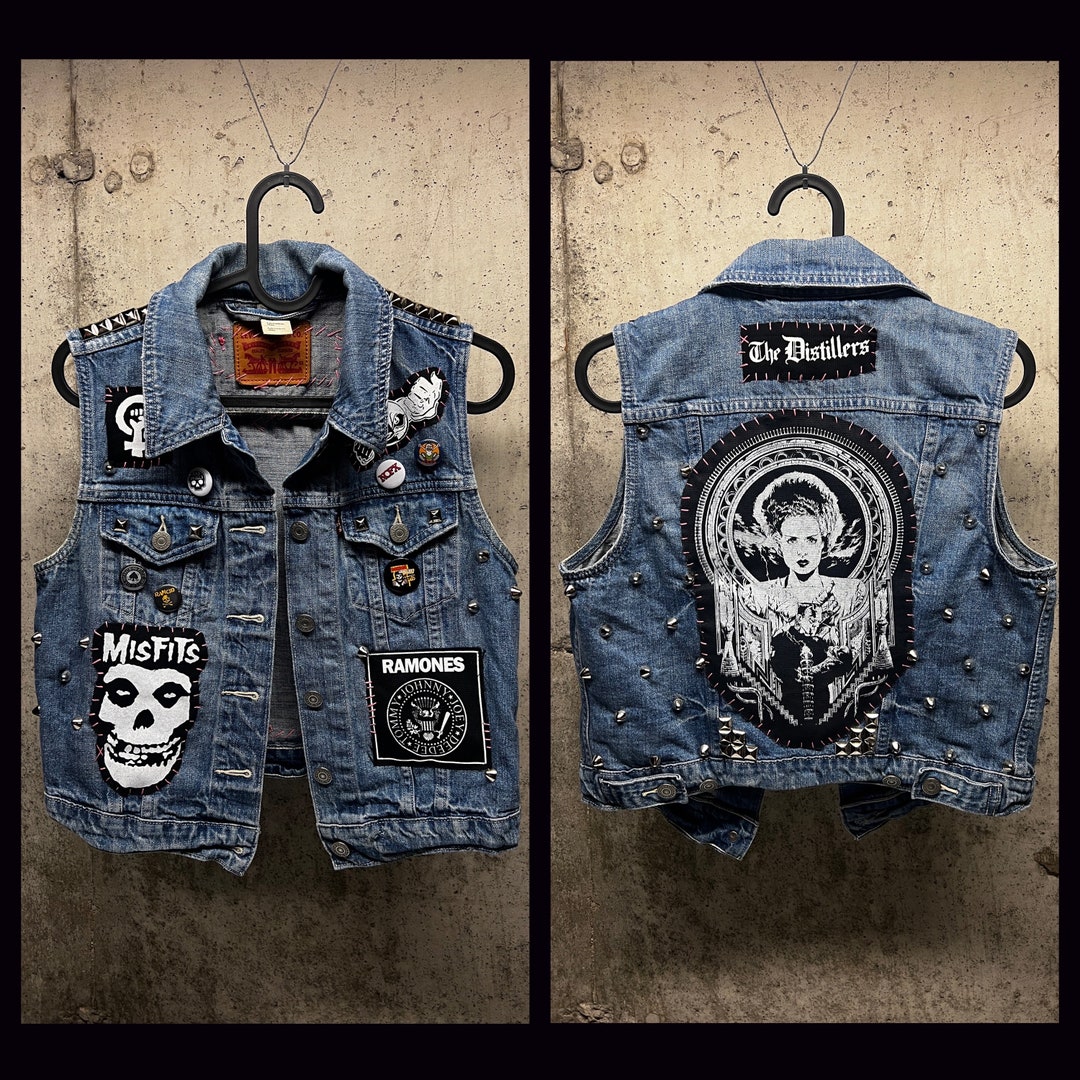 New Custom Misfits/bride of Frankie/riot Grrrl/ramones Studded Punk ...