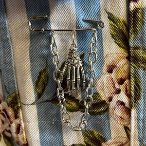 Punk Rock Industrial Safety Pin With Chains. Metal, Battle Vest, Punk ...