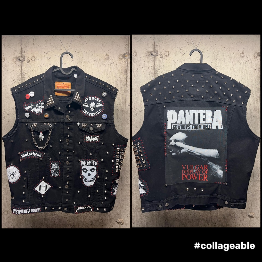 Studded Punk Nu Metal Battle Vest. Pantera, Slipknot, Avenged Sevenfold ...