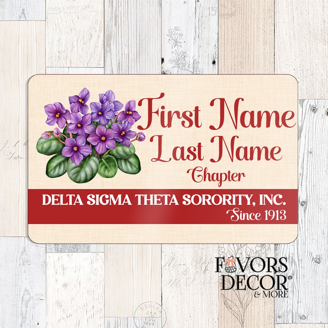 Personalized Delta Sigma Theta Name Badge With Magnetic Backing. - Etsy