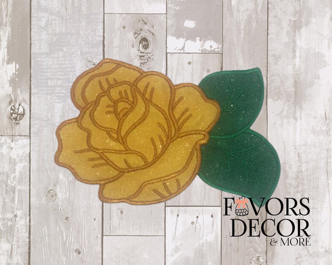 Yellow Tea Rose Iron on Patch, Glitter Sorority Patch, Sigma Gamma Rho ...