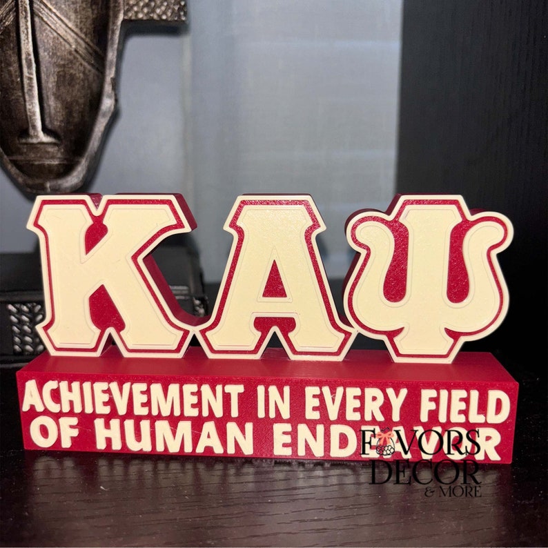 Kappa Alpha Psi Greek Letters Display 6.5 in L X 3 in H X 1 in D, Desk ...