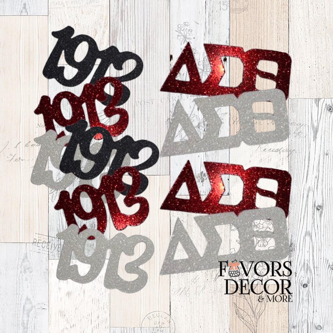 Delta Sigma Theta Glitter Confetti | DST Sorority Party Decor | 1913 Greek Letter Table Scatter ...