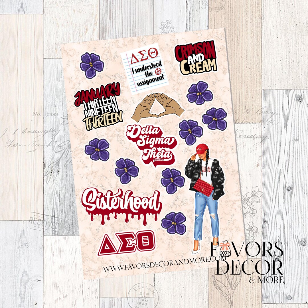 Delta Sigma Theta Planner Stickers Sheet, Cute Sorority Stickers ...