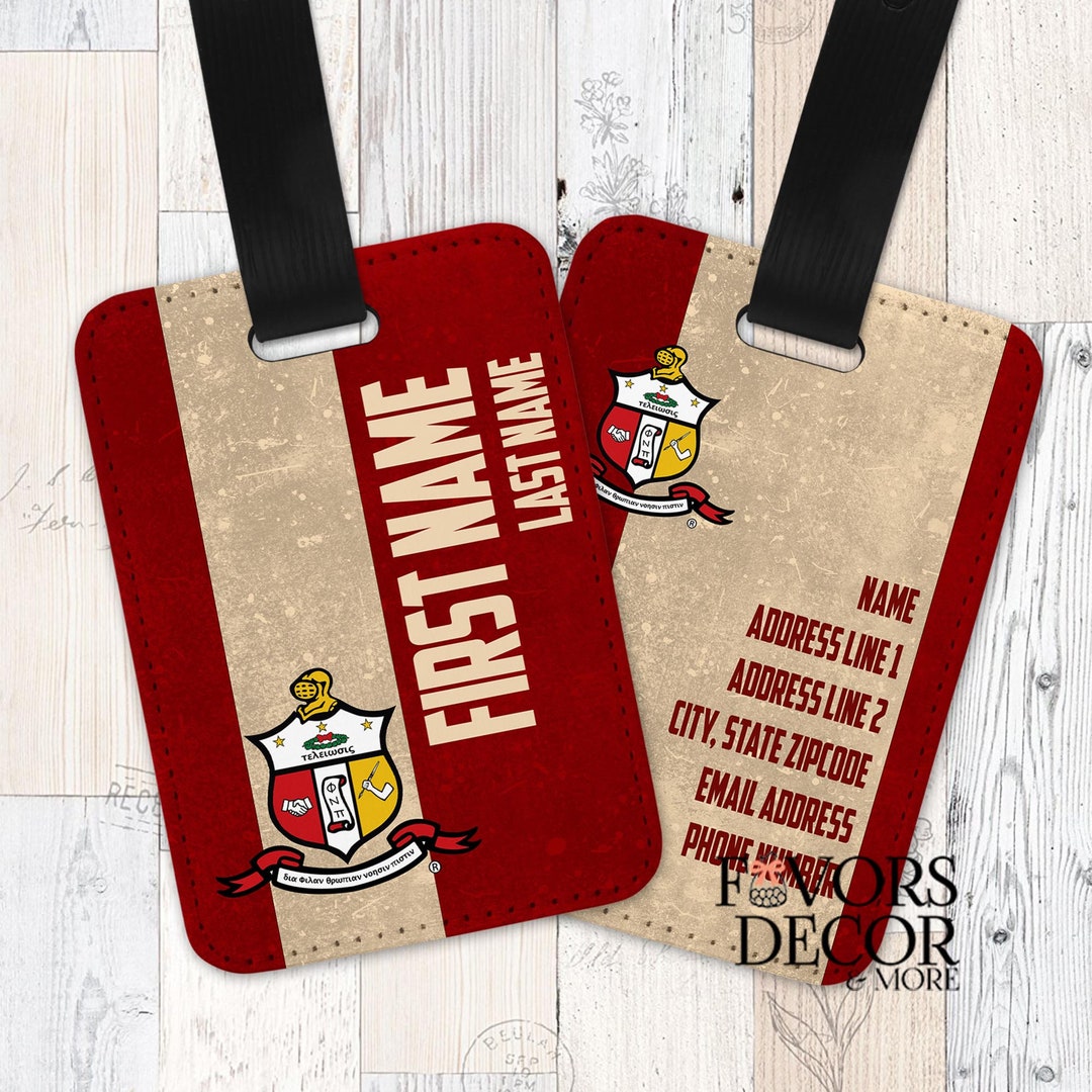 Kappa Alpha Psi Personalized Luggage Tag, Personalized Fraternity Bag ...
