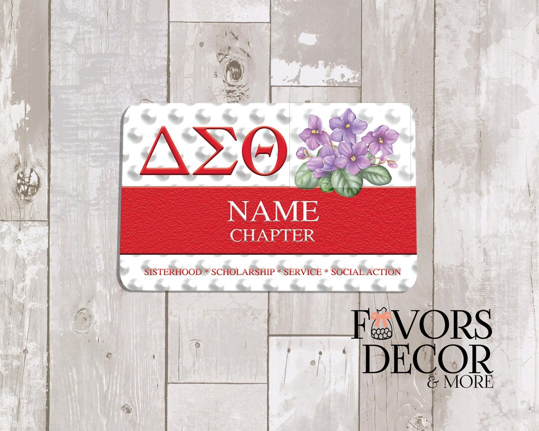 Personalized Delta Sigma Theta Name Badge Magnetic ID Badge, Sorority ...