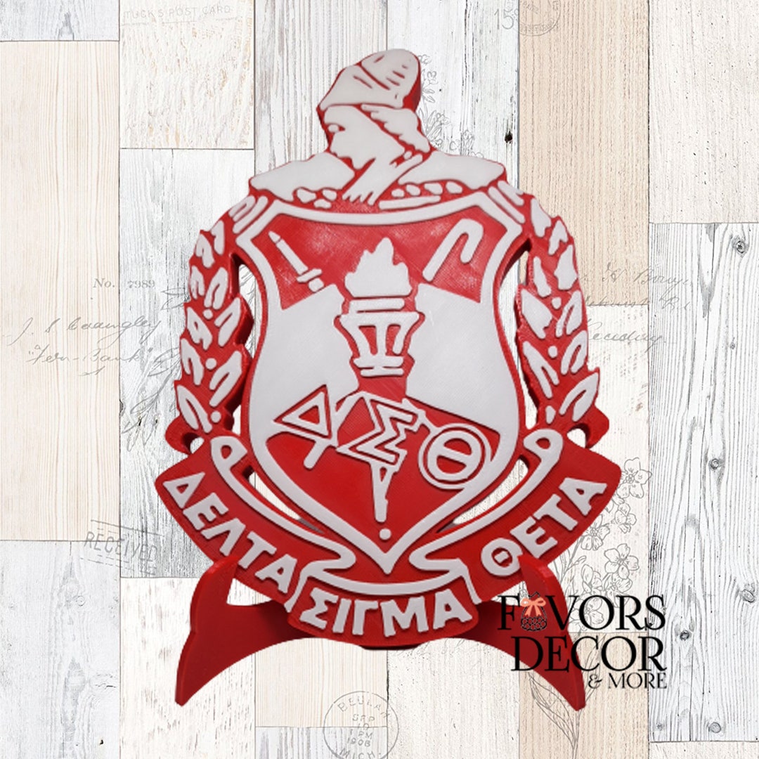 Delta Sigma Theta 8 Inch Shield With Stand, Desktop Bookshelf Ornament ...