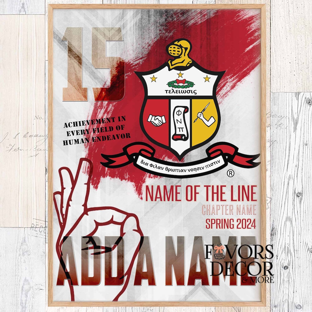 Kappa Alpha Psi Crossing Poster, Personalized Kappa Poster, Probate ...