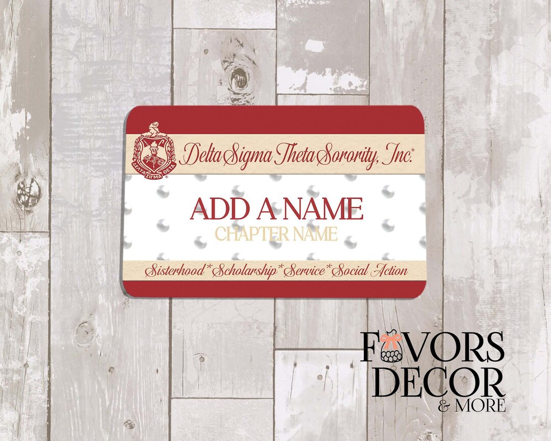 Personalized Delta Sigma Theta Name Badge With Magnetic Backing. Need ...