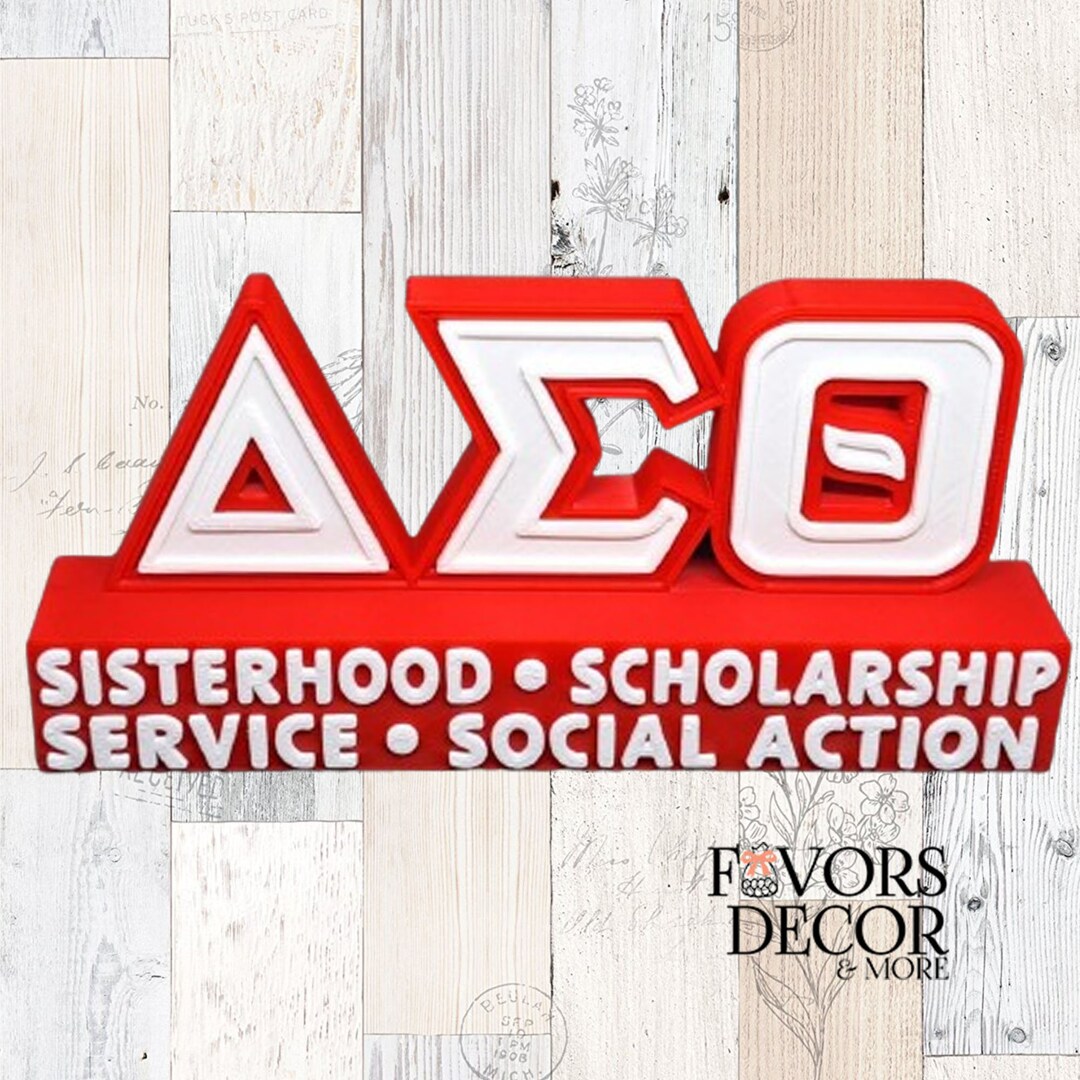 Delta Sigma Theta Greek Letters Display 6.5 in L X 3 in H X 1 in D ...