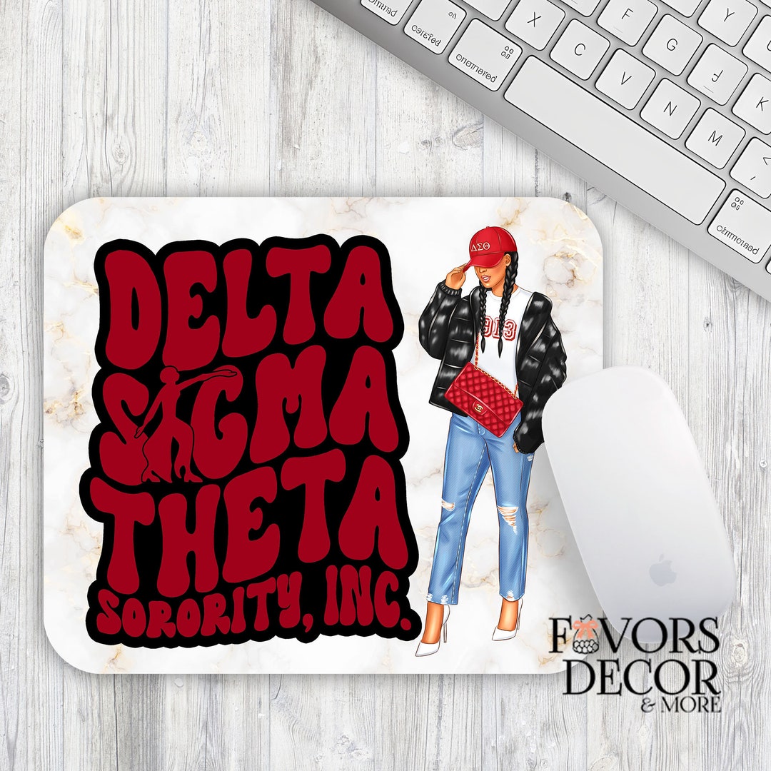 Delta Sigma Theta Sorority Retro Mouse Pad, Delta Desk Accessory, Delta ...