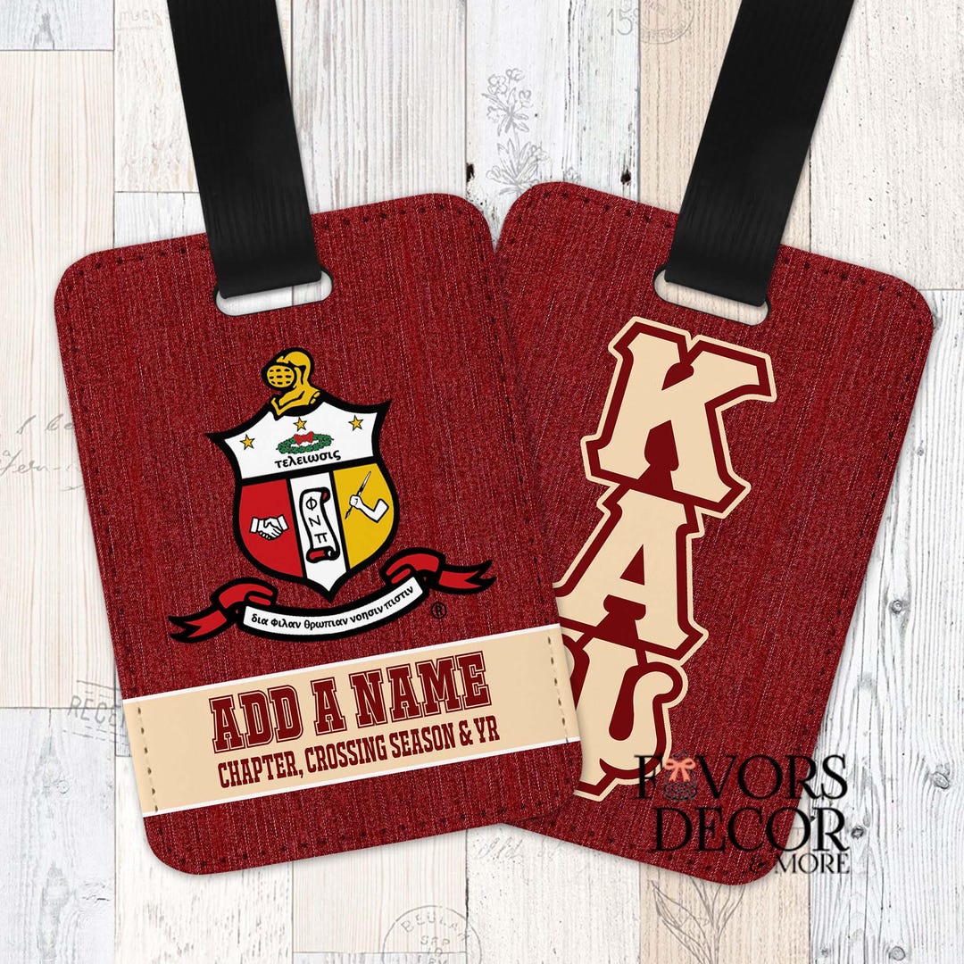 Kappa Alpha Psi Personalized Luggage Tag, Personalized Fraternity Bag ...