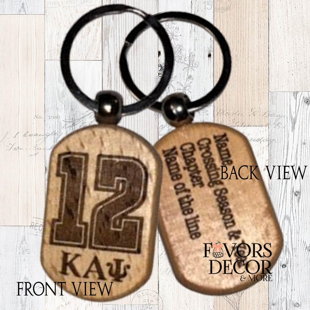Kappa Alpha Psi Engraved Wood Keychain, Fraternity Tag Keychain ...