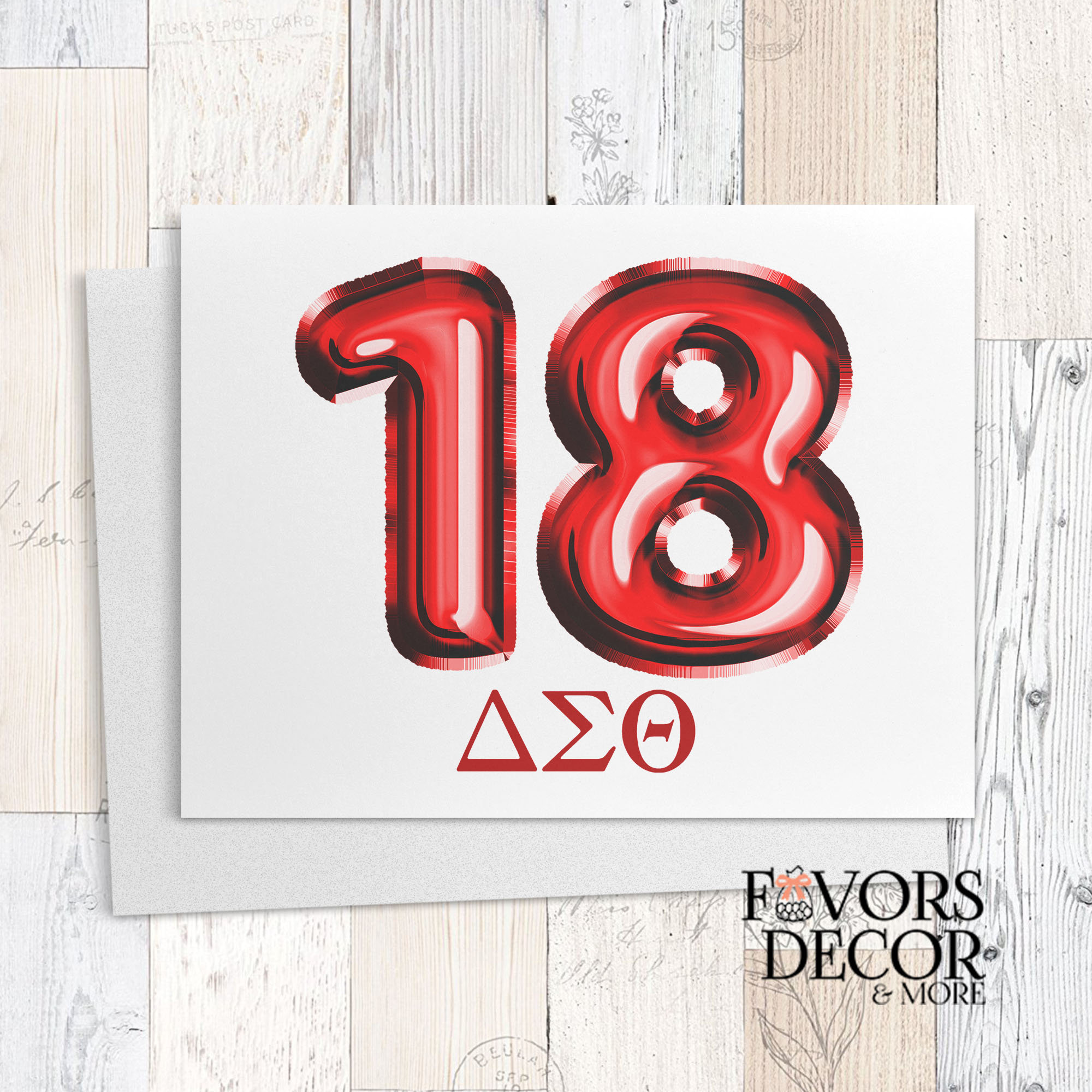 Sorority Balloon Line Number Folded Notecards - Delta Sigma Theta ...