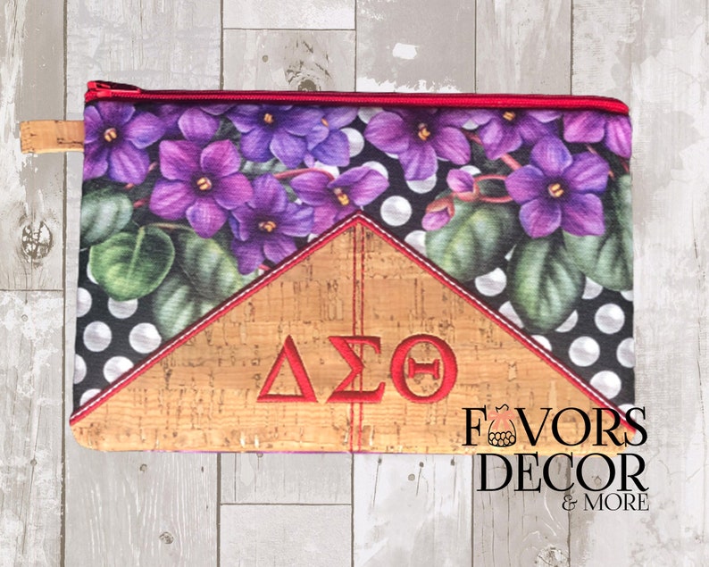 Delta Sigma Theta Sorority Violets and Pearls Pyramid Pouch - Etsy