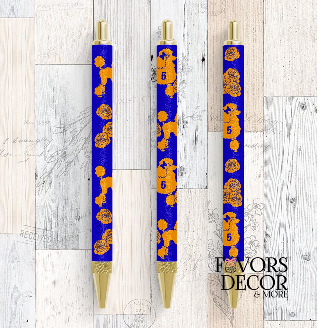 Gold Poodle With Line Number Executive Style Gel Pen - Sigma Gamma Rho ...