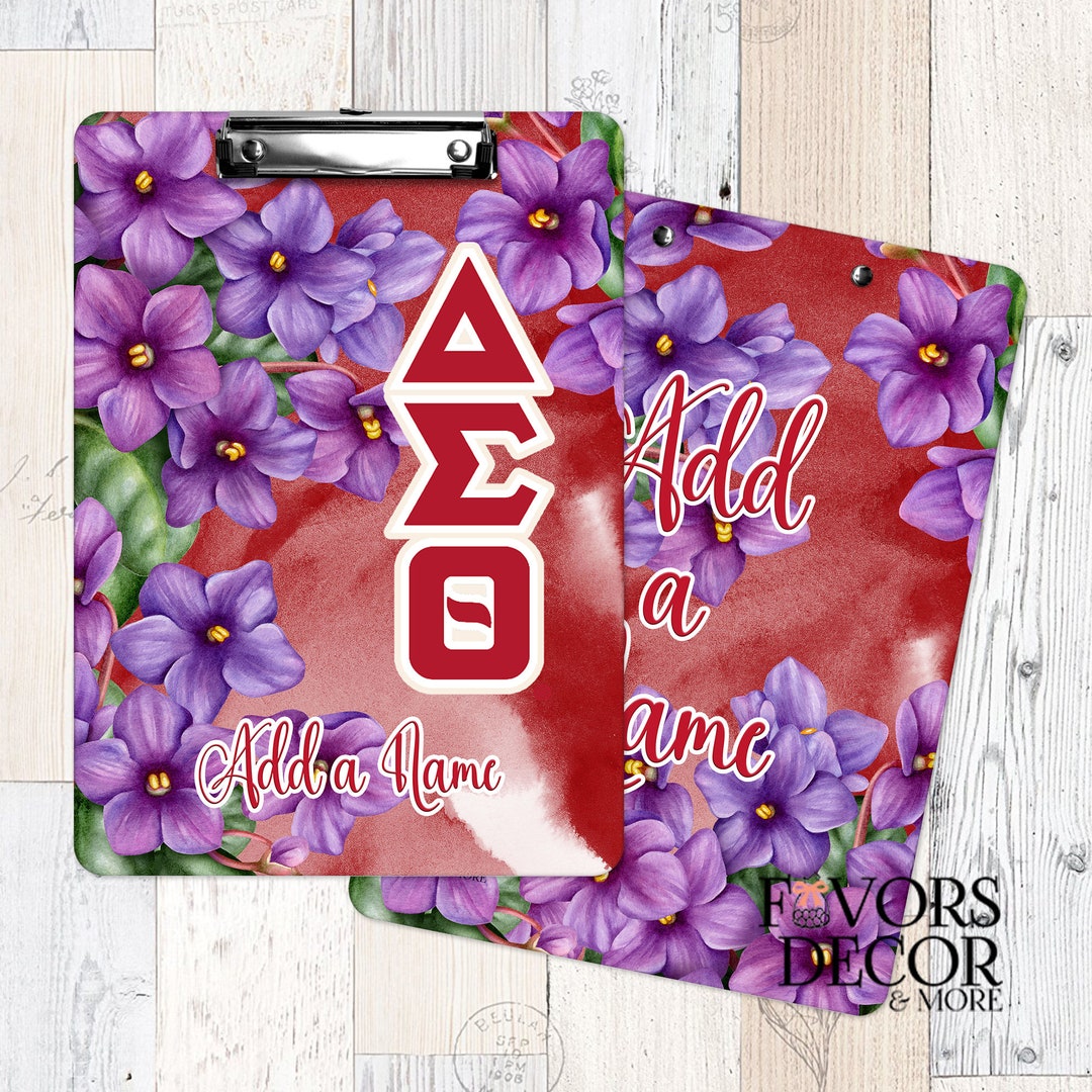Delta Sigma Theta African Violets Personalized Clipboard, Floral ...