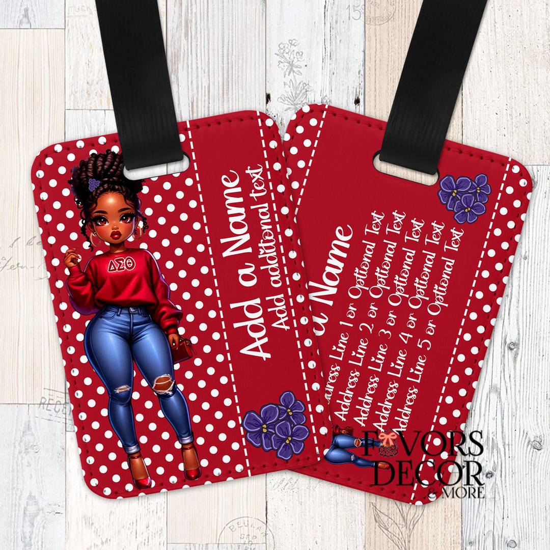 Delta Sigma Theta Chibi Doll, Personalized Sorority Luggage Tags ...