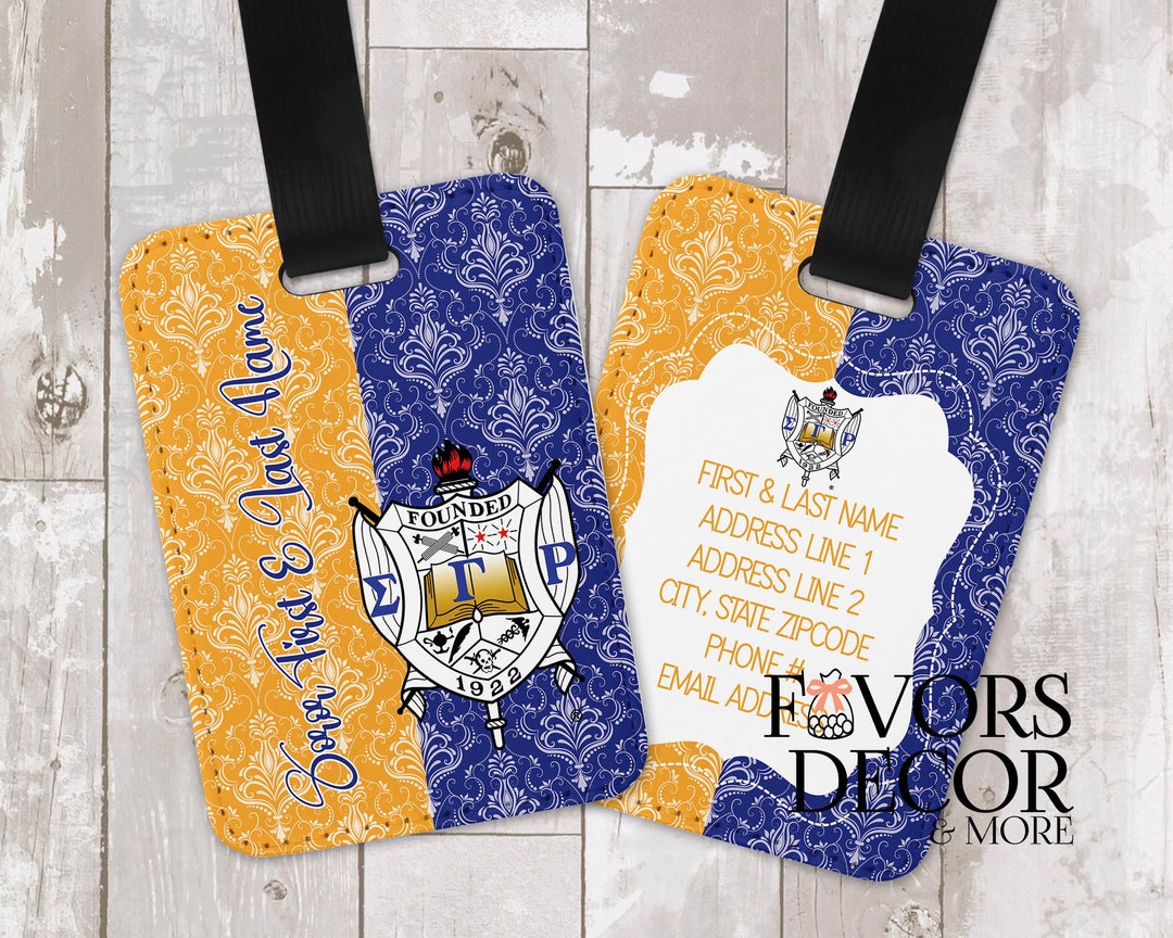 Personalized Luggage Tag Sigma Gamma Rho Sorority Double - Etsy
