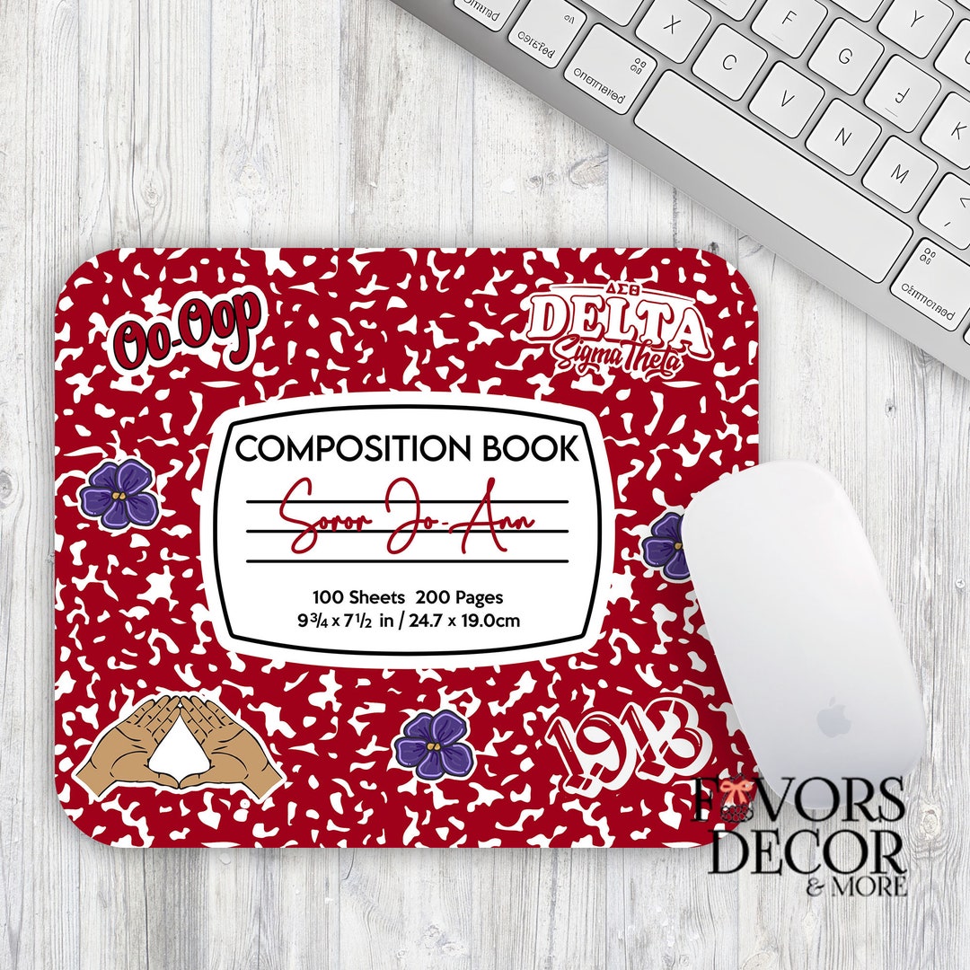 Personalized Composition Stickers Delta Sigma Theta Sorority Mouse Pad ...