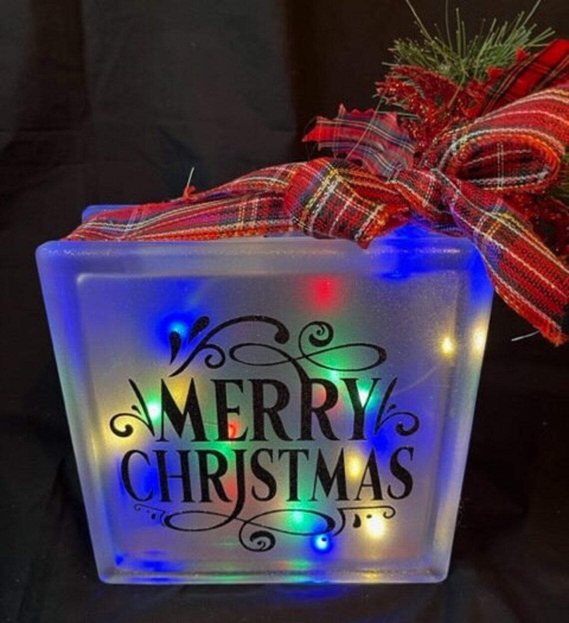Merry Christmas Glass Block, Winter/christmas Decor, Unique Gift ...