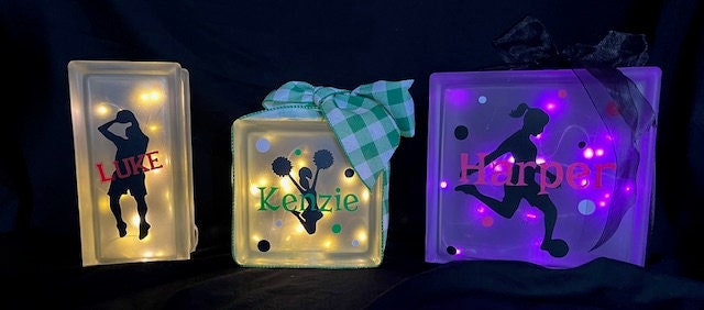 Sport & Kids/teens Activities Glass Block, Unique Gift, Lighted Glass ...
