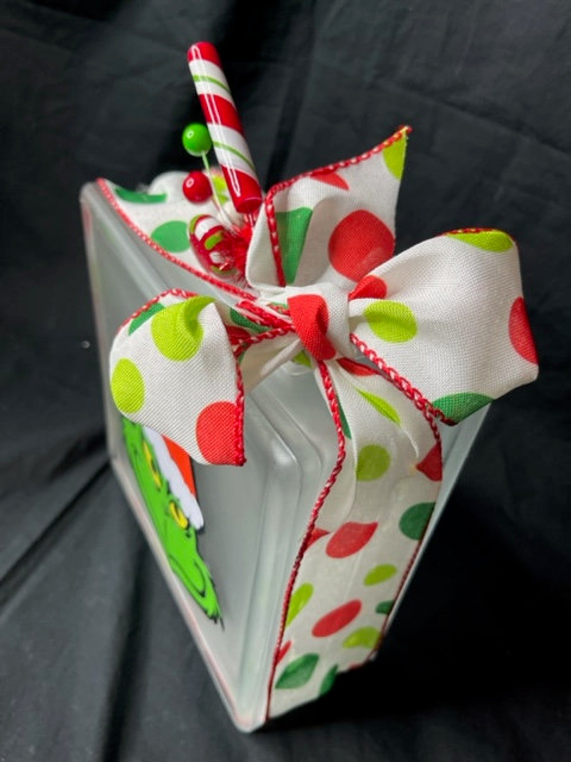 Grinch Glass Block, Winter/christmas Decor, Unique Gift, Lighted Glass ...