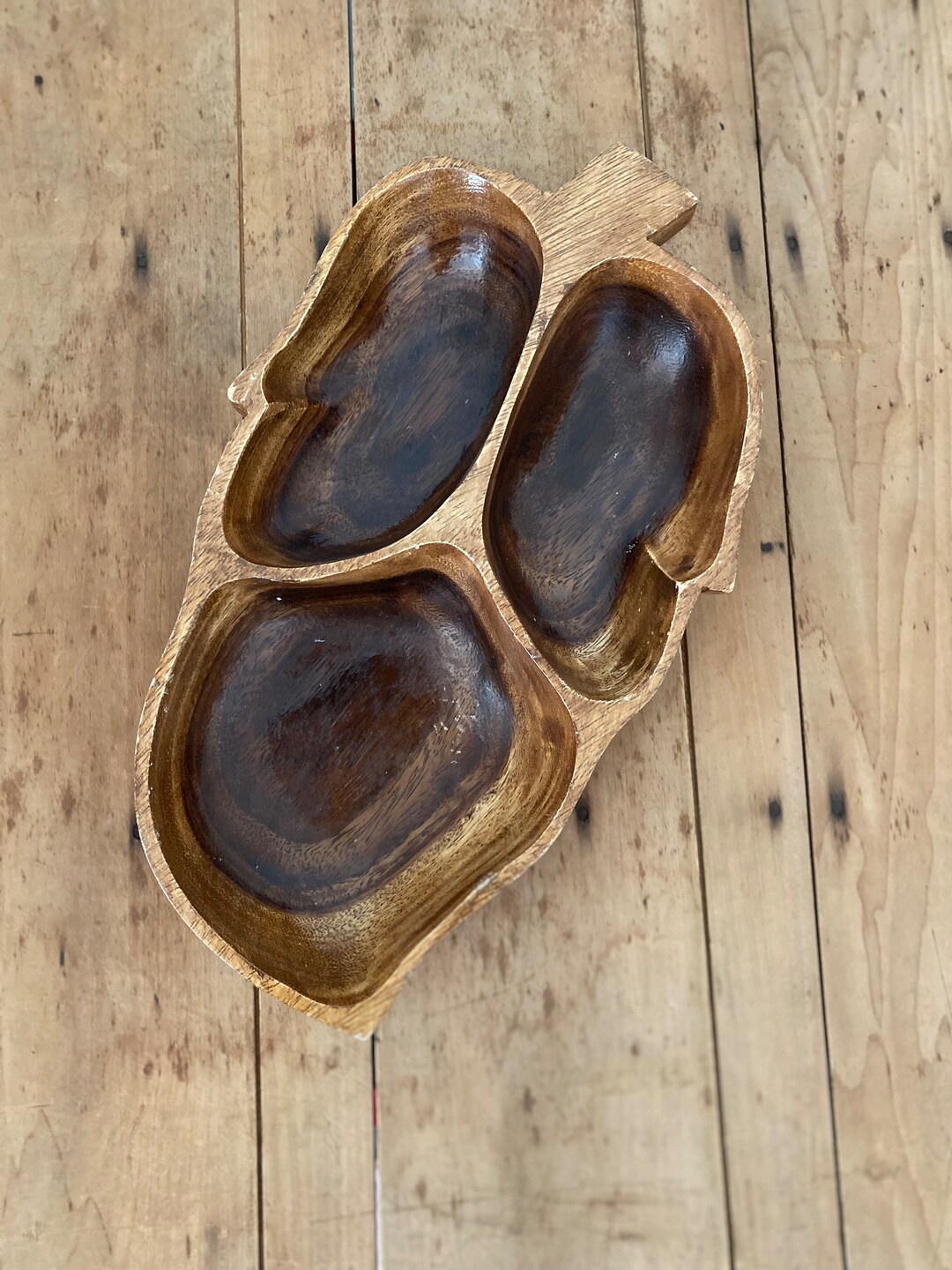 Vintage Mid Century Modern Monkey Pod Leaf Dish - Etsy