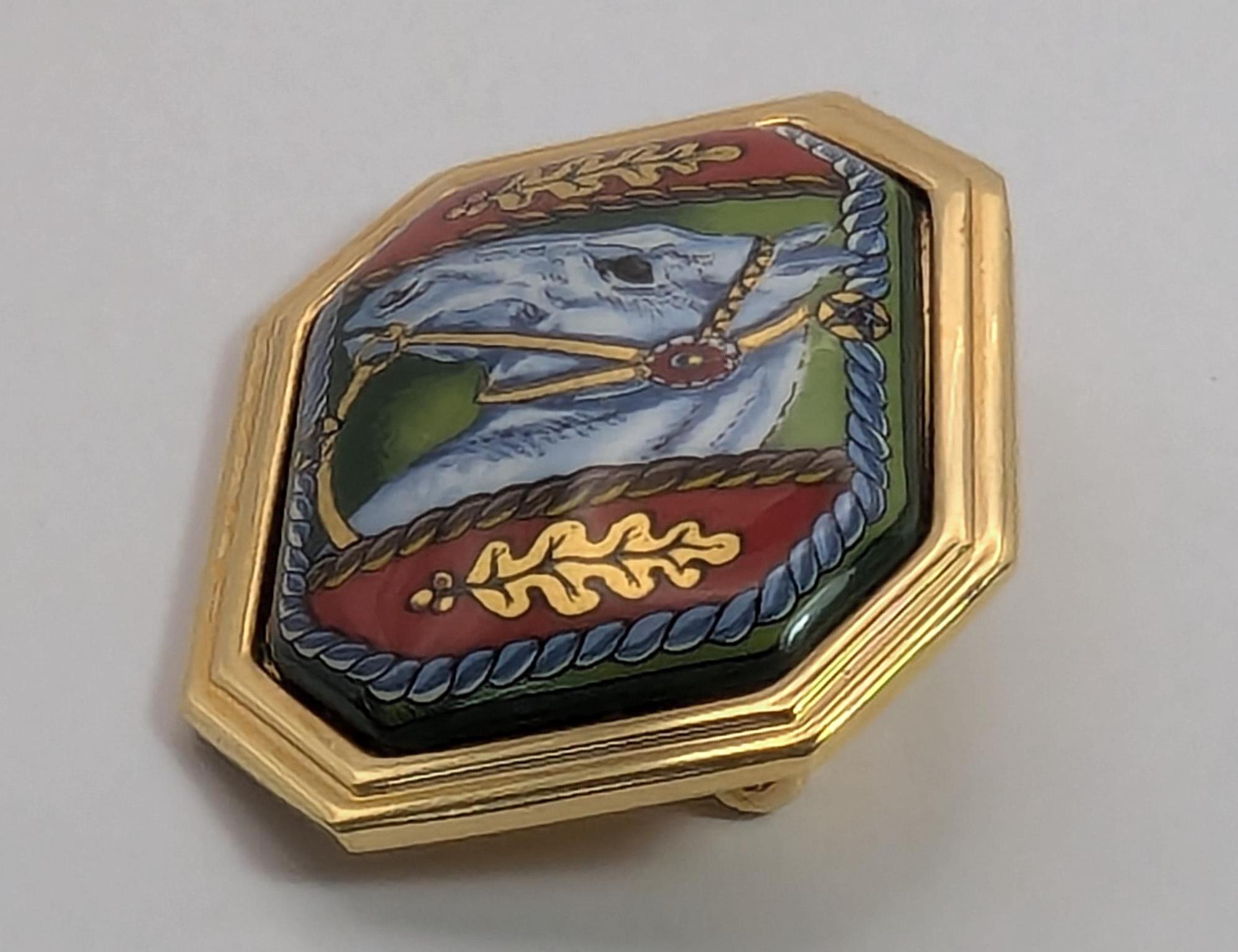 Michaela Frey Team FREYWILLE Gold Plated & Enamel Horse Equestrian ...