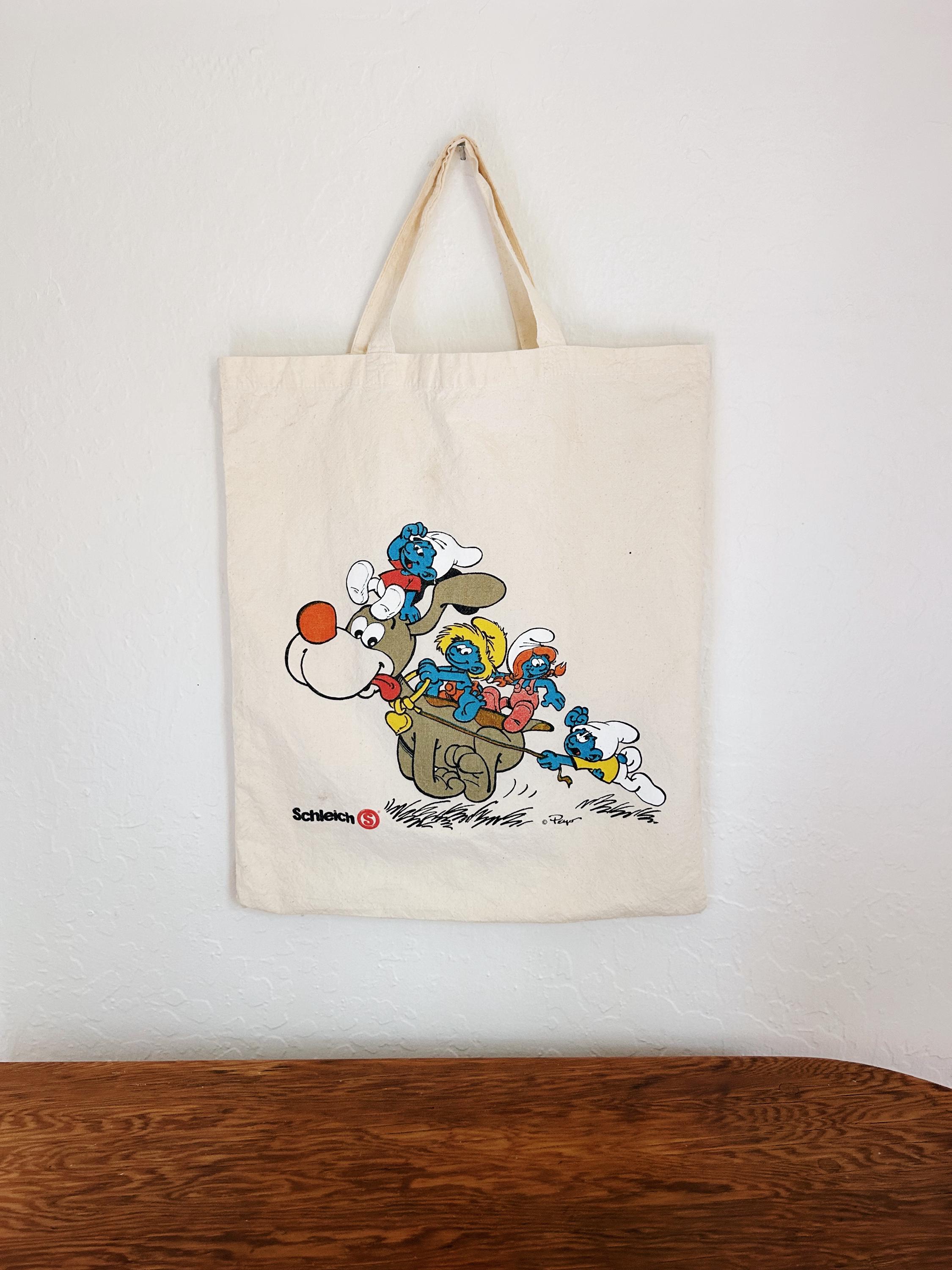 Smurfs Tote Bag Vintage | 70s Schleich Smurfs Toy | 70s Smurfs ...