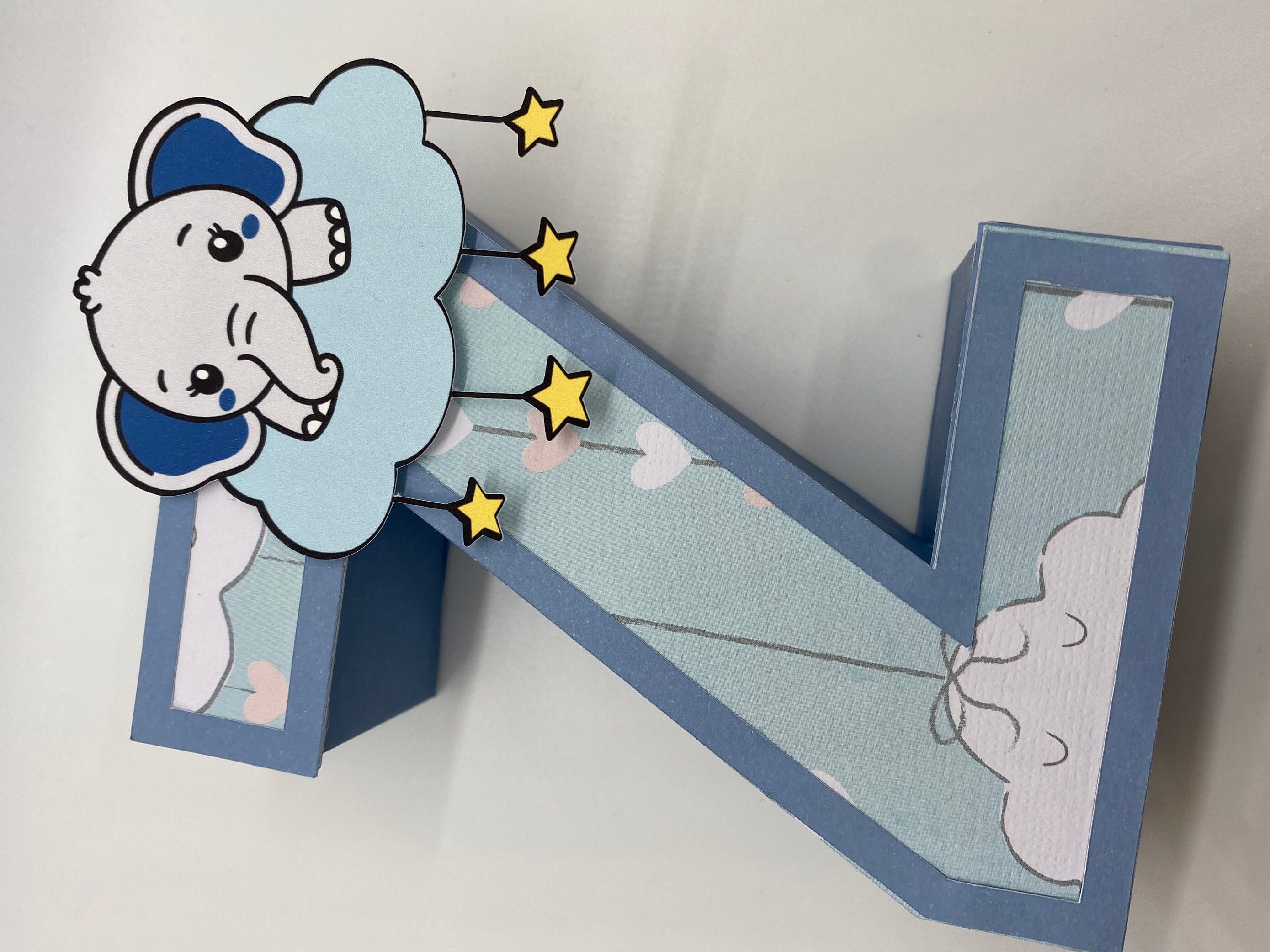 Baby Elephant 3D Letters Baby Elephant Themed Decor Baby Shower 3D ...