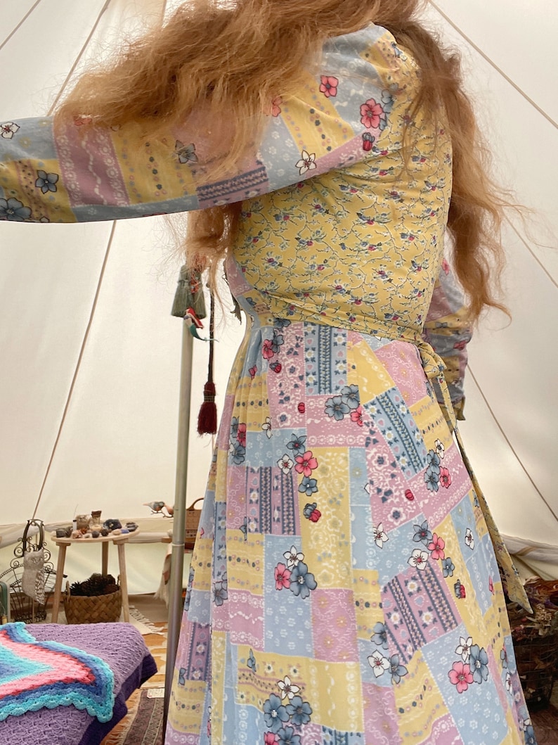Beautiful Vintage 1970s Hippie Patchwork Maxi Length Dress by Jody T ...
