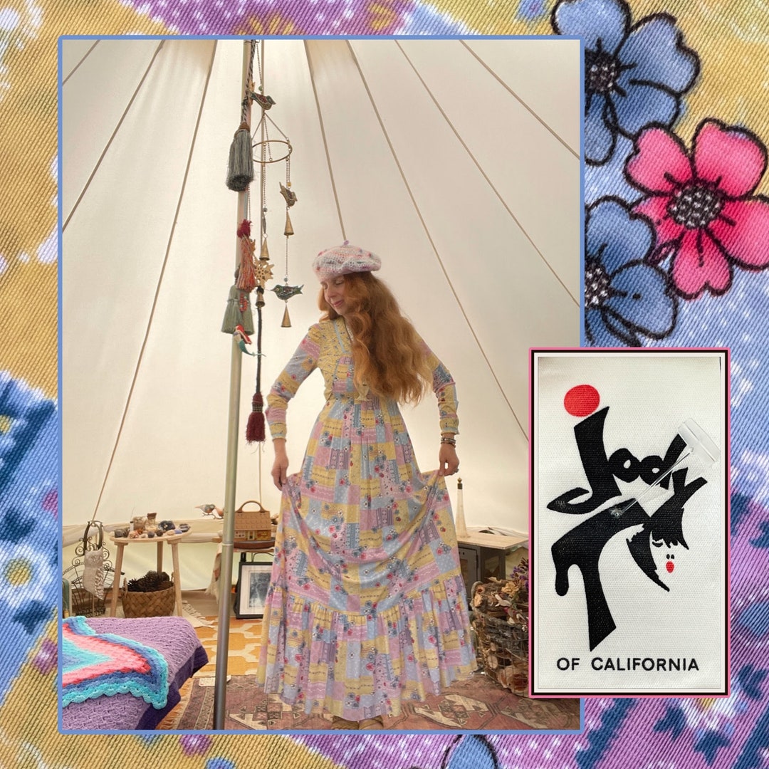 Beautiful Vintage 1970s Hippie Patchwork Maxi Length Dress by Jody T ...