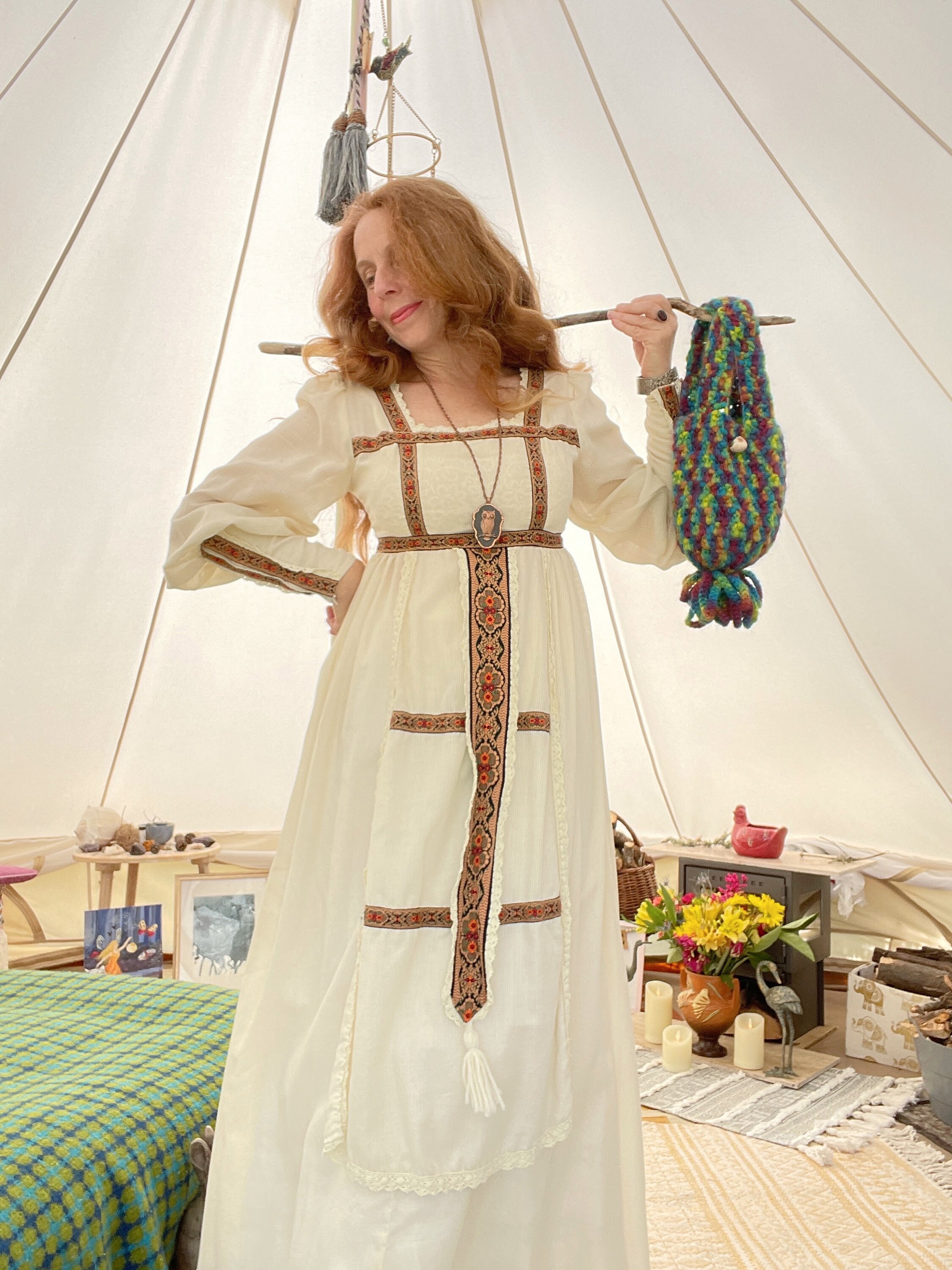 Rare Hippie Folklore Medieval Style Black Label Gunne Sax Dress With ...