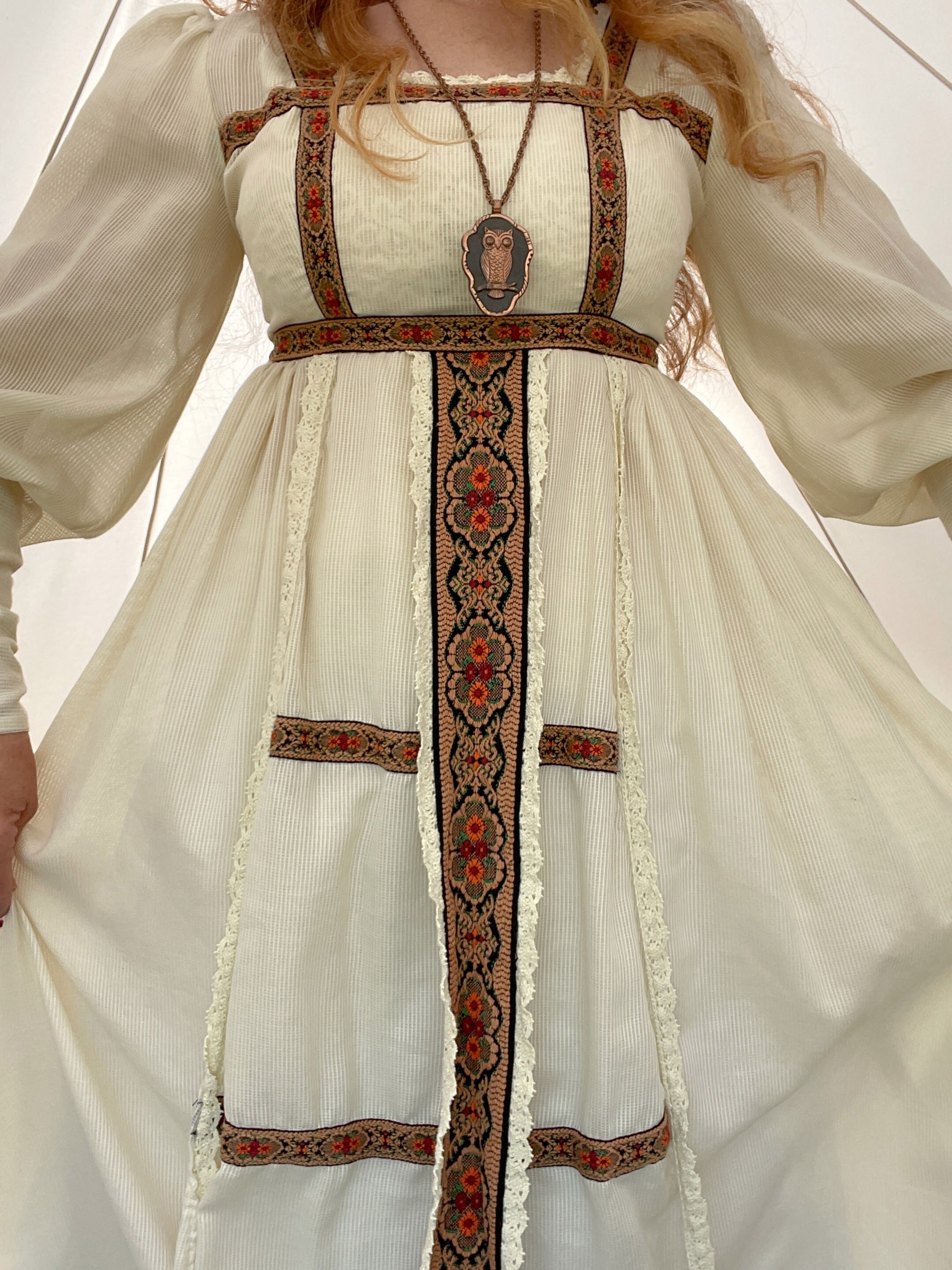 Rare Hippie Folklore Medieval Style Black Label Gunne Sax Dress With ...
