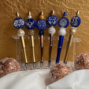 Zodiac Beaded Ink Pen With Constellation Focal Bead - Etsy