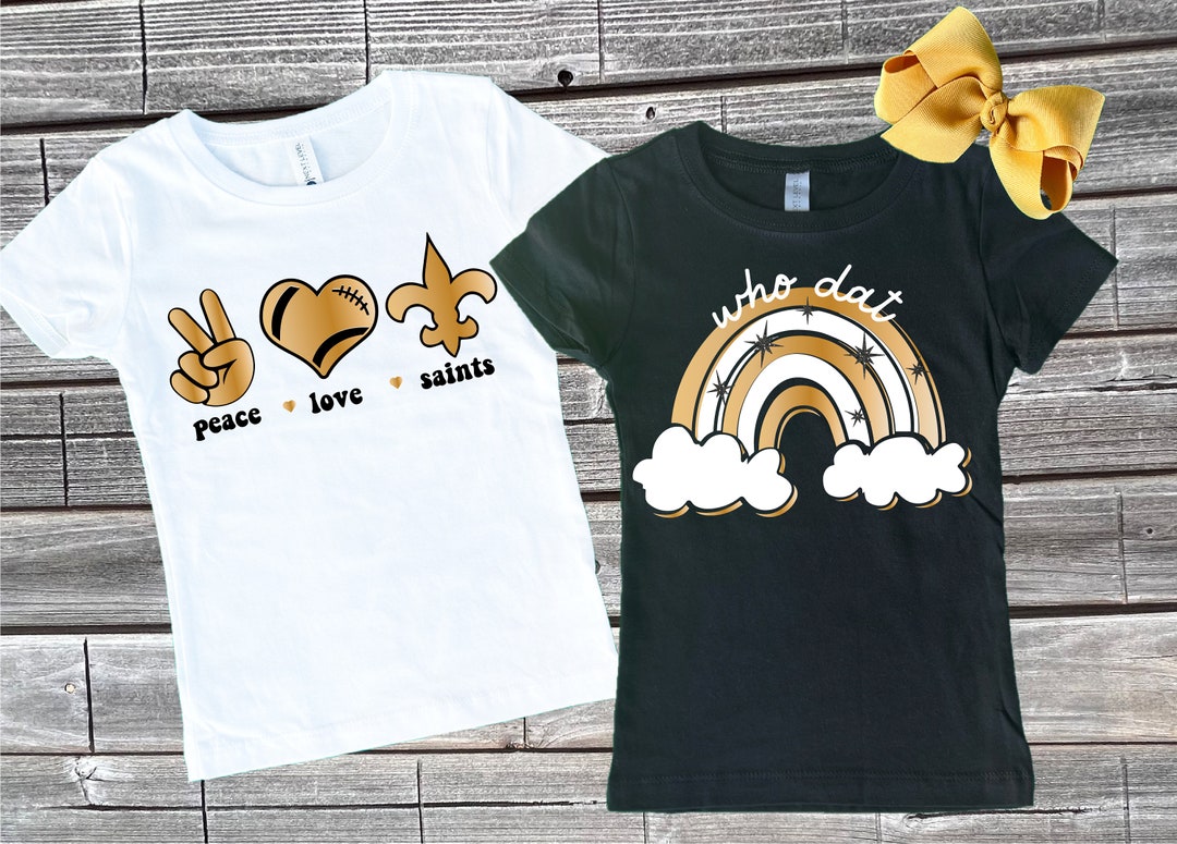 Peace Love Saints and Saints Rainbow Girls Shirt - Etsy