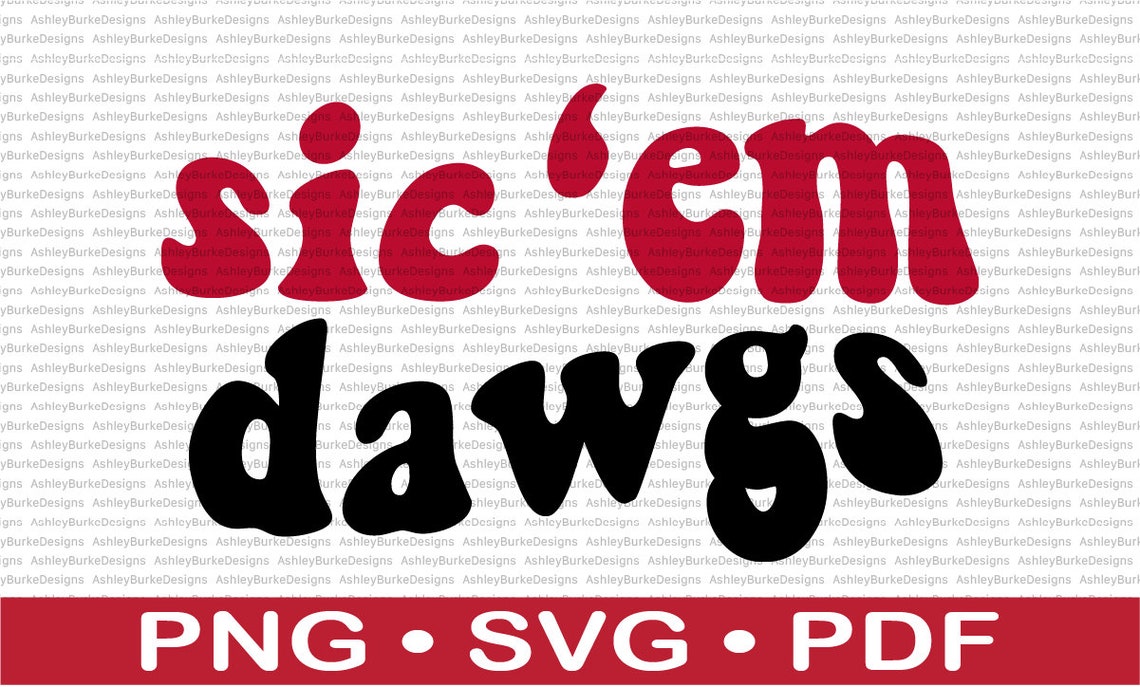 Sic 'em Dawgs Retro Wave Design SVG PNG Pdf Digital Cut - Etsy Hong Kong