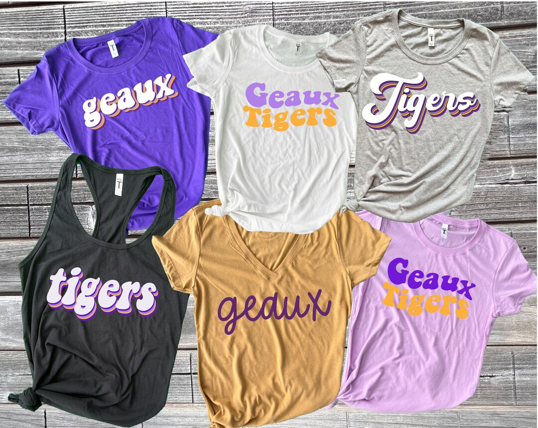Tigers Retro Ladies Shirts and Tanks LSU - Etsy