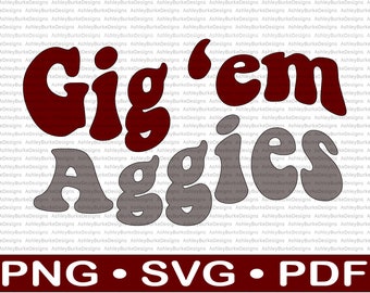 Gig'em Aggies File Only Png SVG JPEG PDF, 41% OFF