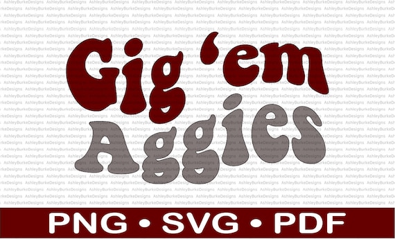 Gig 'em Aggies Retro Wave Design SVG PNG Pdf Digital Cut - Etsy Ireland