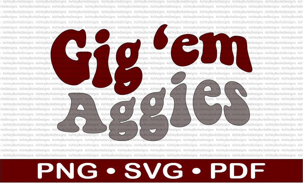 Gig 'em Aggies Retro Wave Design SVG PNG Pdf Digital Cut - Etsy