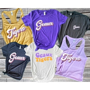 Tigers Retro Ladies Shirts and Tanks LSU - Etsy
