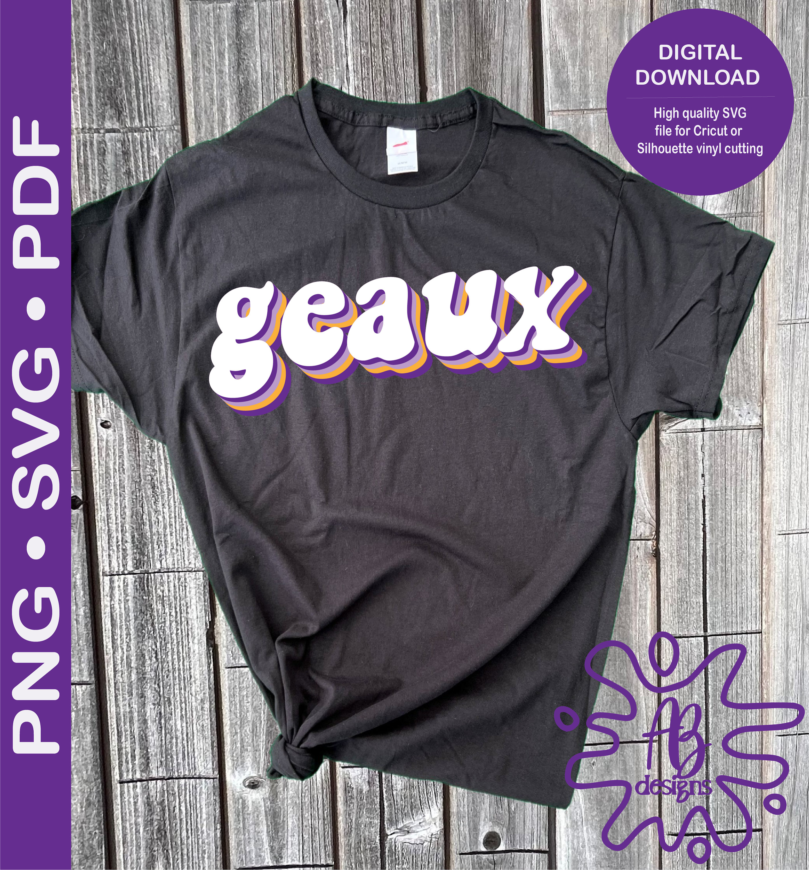 Geaux Retro Echo Design SVG PNG Pdf Digital Cut Instant - Etsy