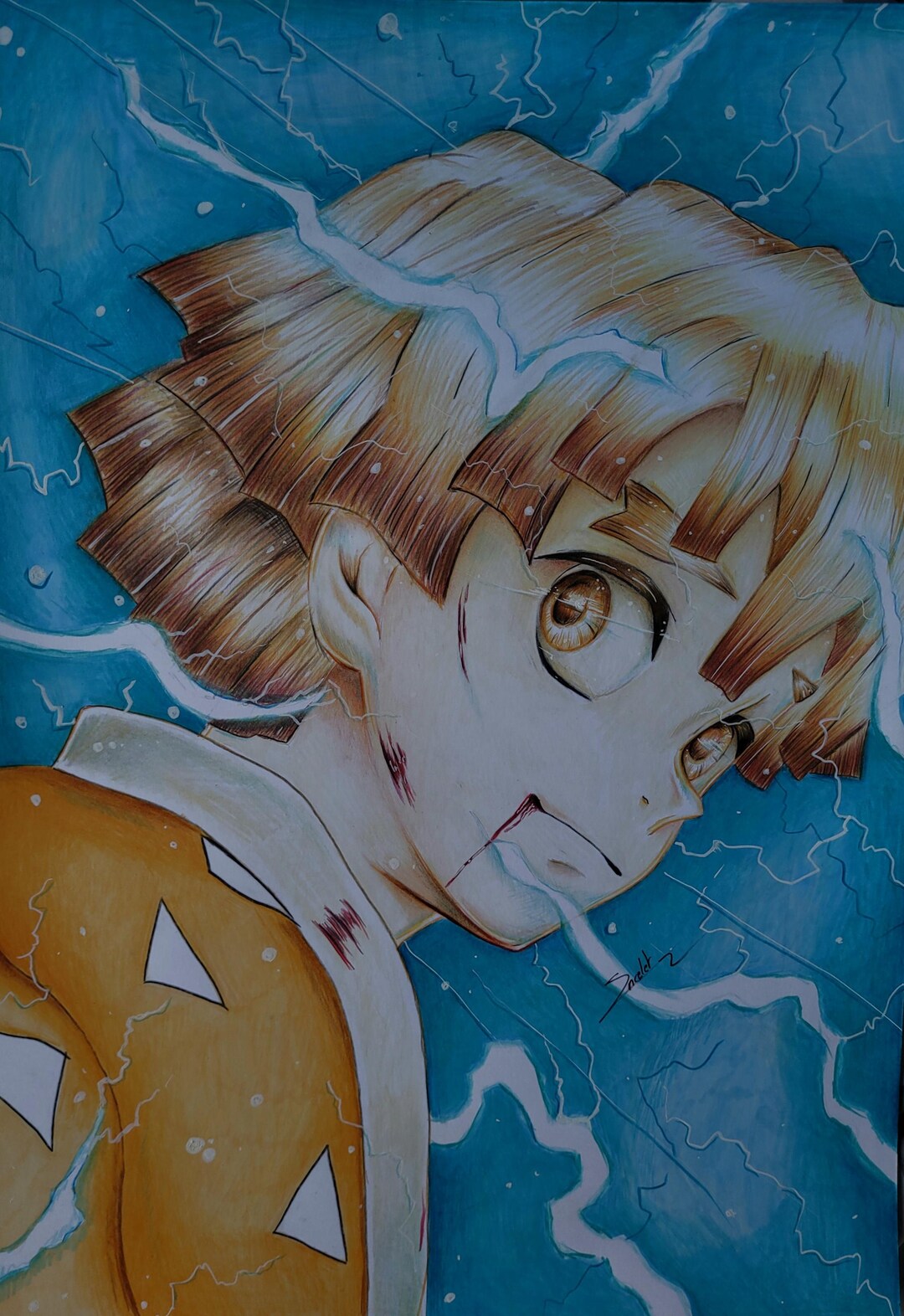 A3 Portrait of Zenitsu (demon Slayer) - Etsy UK