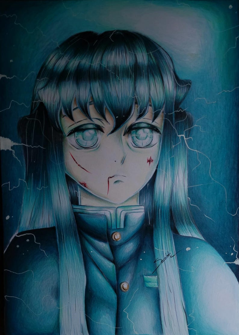 Portrait of Tokito Muichiro From Demon Slayer - Etsy UK