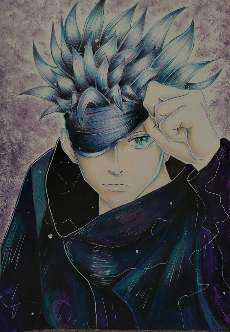 Portrait A3 Satoru Gojo - Etsy