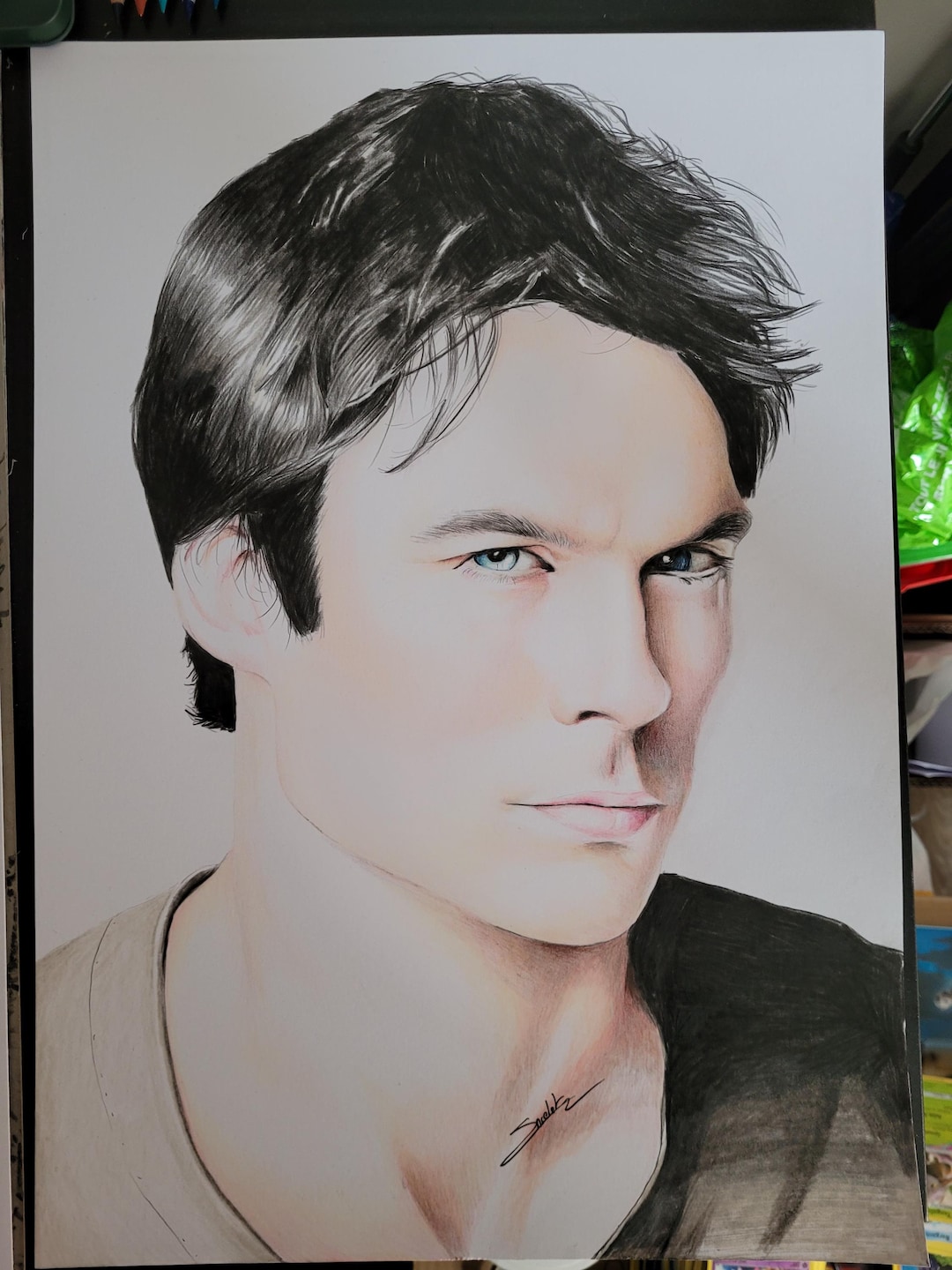 A3 Portrait of Ian Somerhalder - Etsy