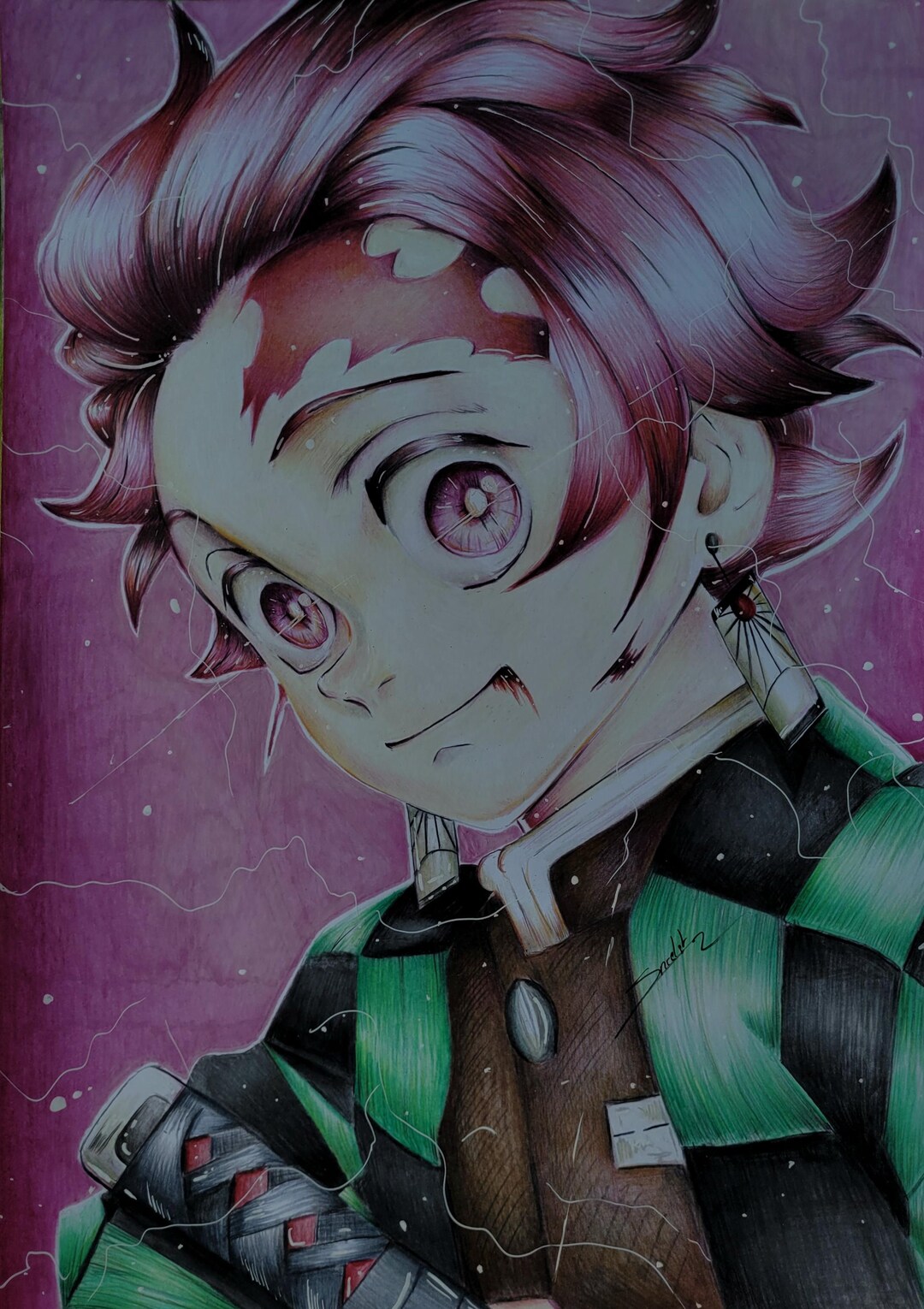 Portrait A3 Kamado Tanjiro - Etsy