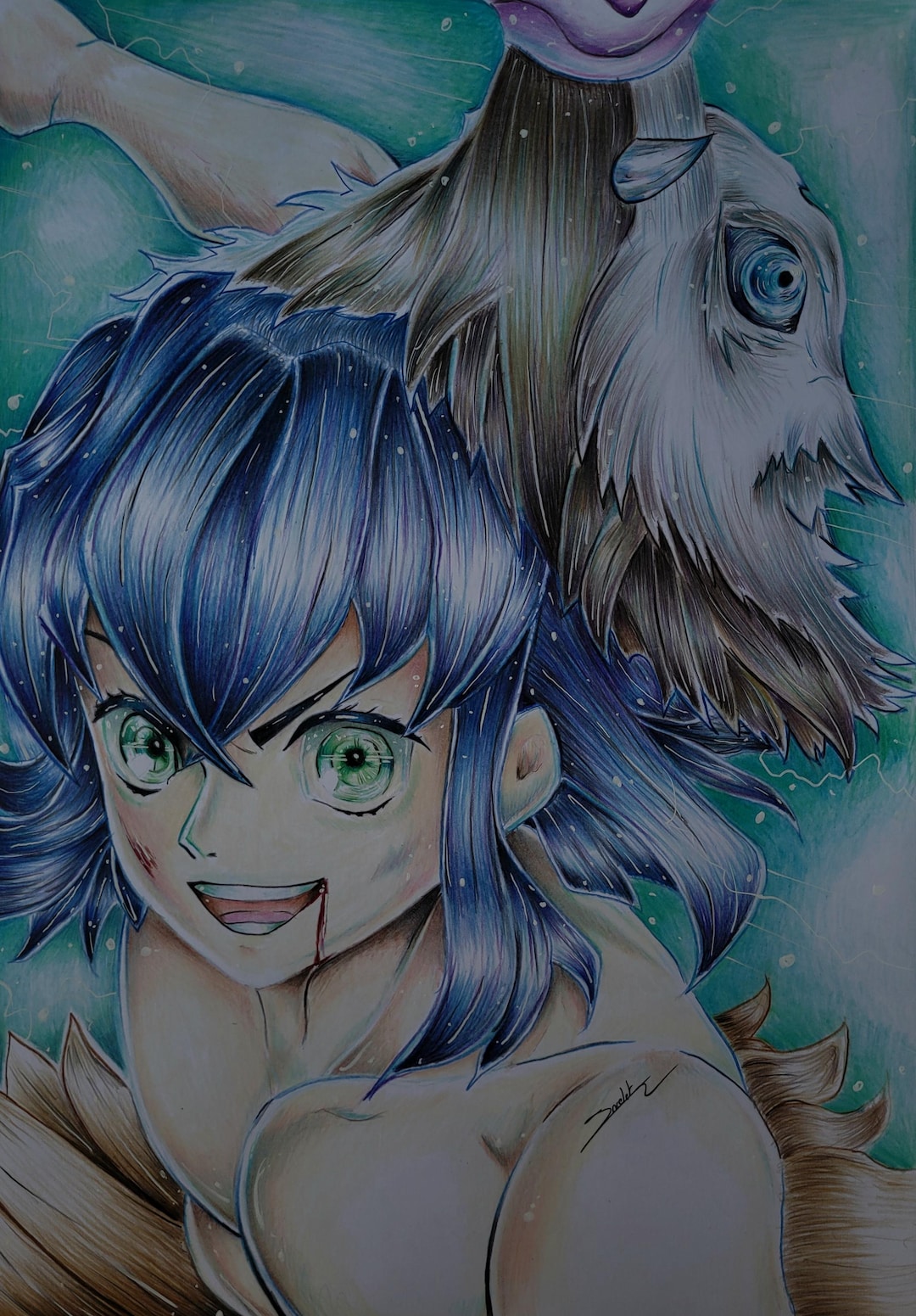 Demon Slayer Inosuke A3 Portrait - Etsy UK